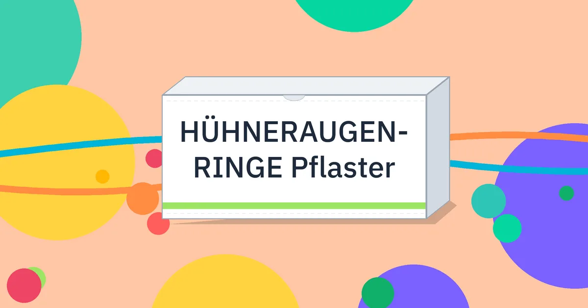 Symbolbild: Packung mit der Aufschrift HÜHNERAUGEN-RINGE Pflaster (PZN 07244627) – Verfügbarkeit und Bezug in Apotheken in Frankfurt am Main