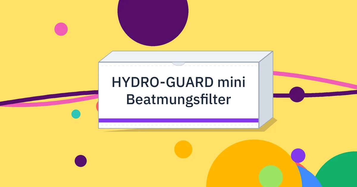 Symbolbild: Packung mit der Aufschrift HYDRO-GUARD mini Beatmungsfilter (PZN 16787829) – Verfügbarkeit und Bezug in Apotheken in Frankfurt am Main