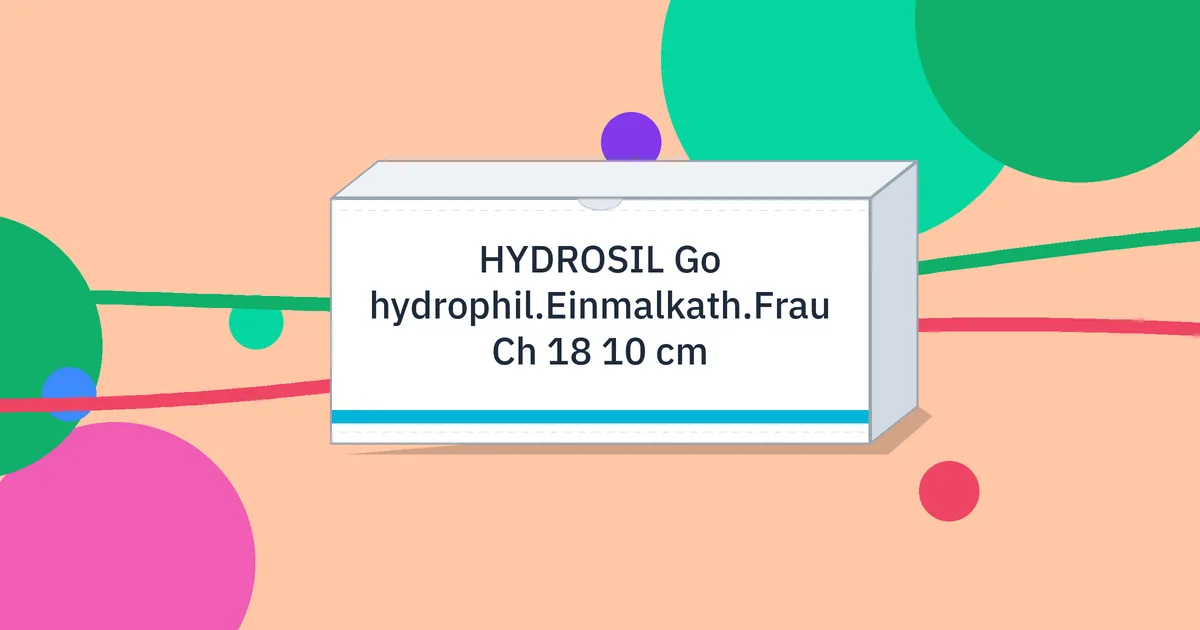 Symbolbild: Packung mit der Aufschrift HYDROSIL Go hydrophil.Einmalkath.Frau Ch 18 10 cm (PZN 11668698) – Verfügbarkeit und Bezug in Apotheken in Frankfurt am Main