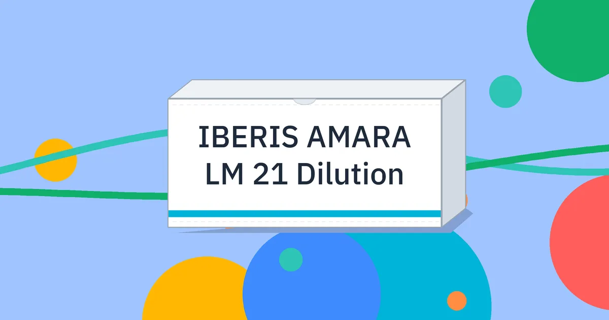 Symbolbild: Packung mit der Aufschrift IBERIS AMARA LM 21 Dilution (PZN 12891501) – Verfügbarkeit und Bezug in Apotheken in Frankfurt am Main