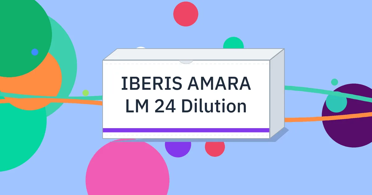 Symbolbild: Packung mit der Aufschrift IBERIS AMARA LM 24 Dilution (PZN 12891530) – Verfügbarkeit und Bezug in Apotheken in Frankfurt am Main