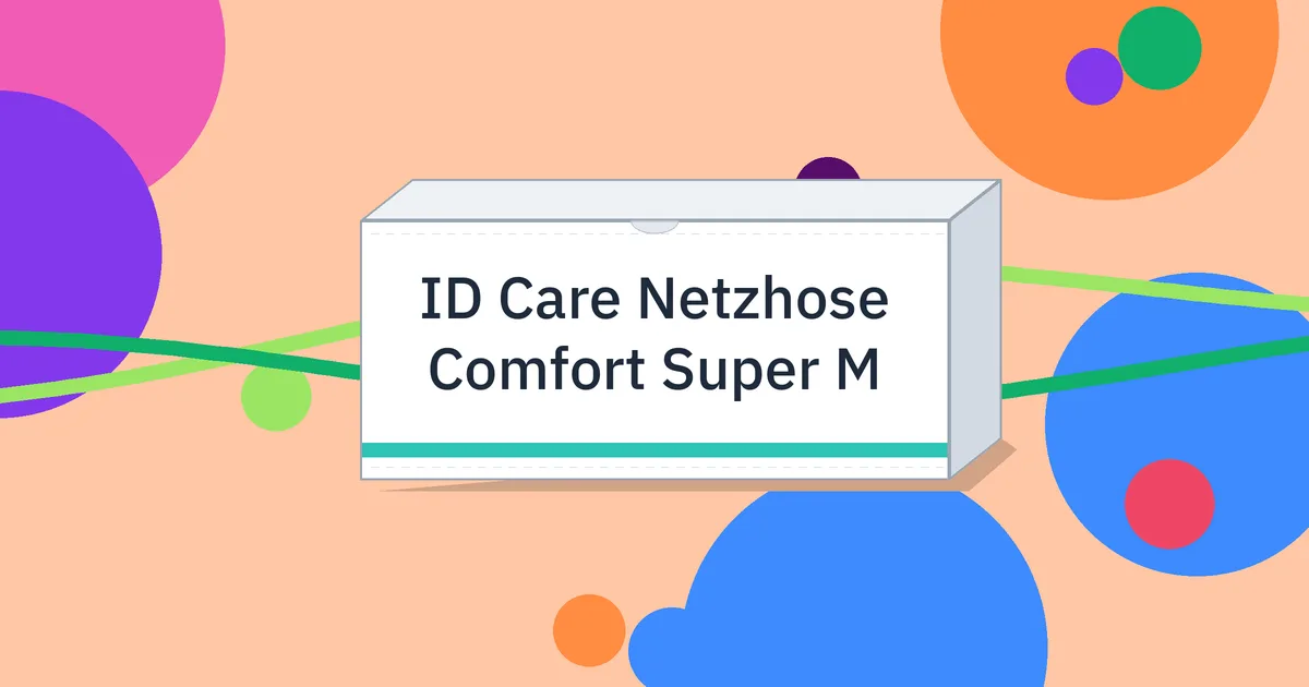 Symbolbild: Packung mit der Aufschrift ID Care Netzhose Comfort Super M (PZN 18874159) – Verfügbarkeit und Bezug in Apotheken in Frankfurt am Main