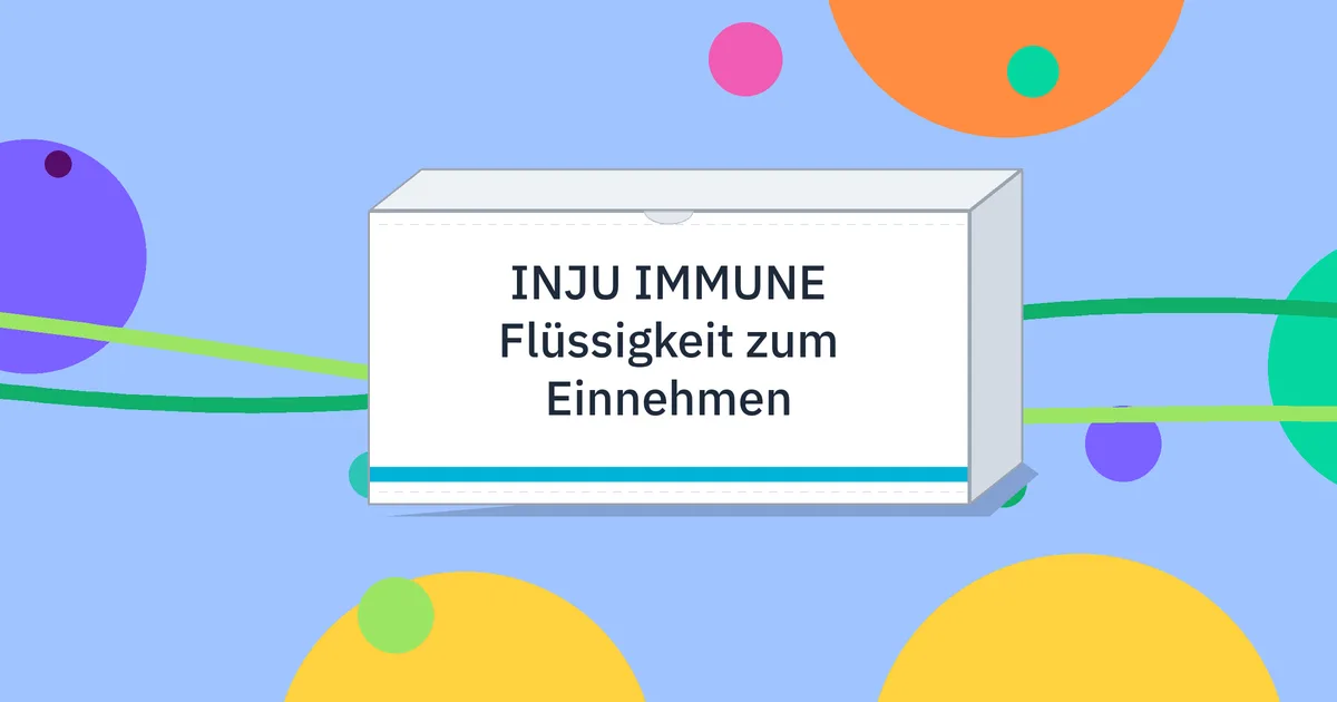 Symbolbild: Packung mit der Aufschrift INJU IMMUNE Flüssigkeit zum Einnehmen (PZN 20912708) – Verfügbarkeit und Bezug in Apotheken in Frankfurt am Main