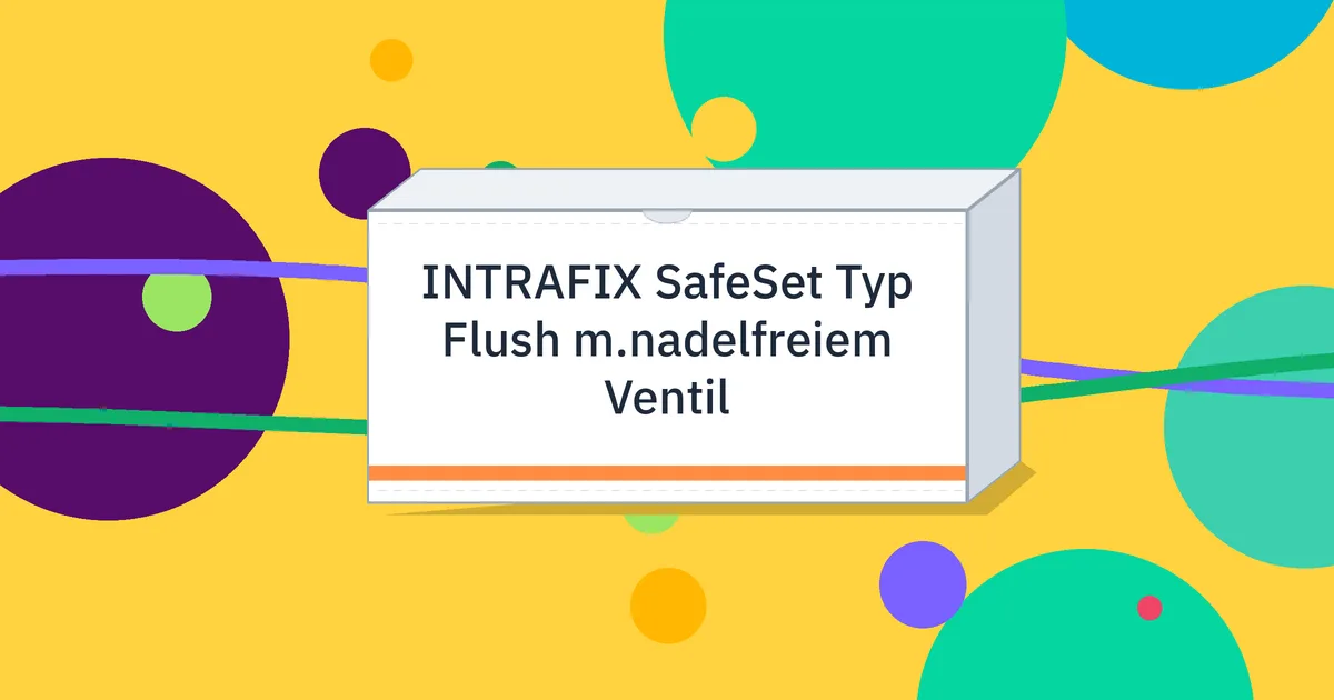 Symbolbild: Packung mit der Aufschrift INTRAFIX SafeSet Typ Flush m.nadelfreiem Ventil (PZN 15583065) – Verfügbarkeit und Bezug in Apotheken in Frankfurt am Main