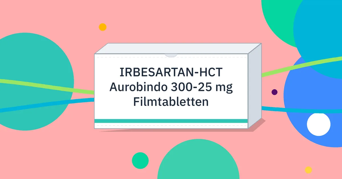 Symbolbild: Packung mit der Aufschrift IRBESARTAN-HCT Aurobindo 300-25 mg Filmtabletten (PZN 02816214) – Verfügbarkeit und Bezug in Apotheken in Frankfurt am Main
