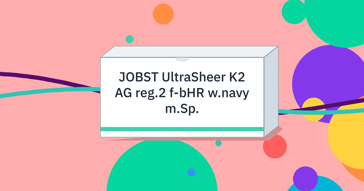 Symbolbild: Packung mit der Aufschrift JOBST UltraSheer K2 AG reg.2 f-bHR w.navy m.Sp. (PZN 16303599) – Verfügbarkeit und Bezug in Apotheken in Frankfurt am Main