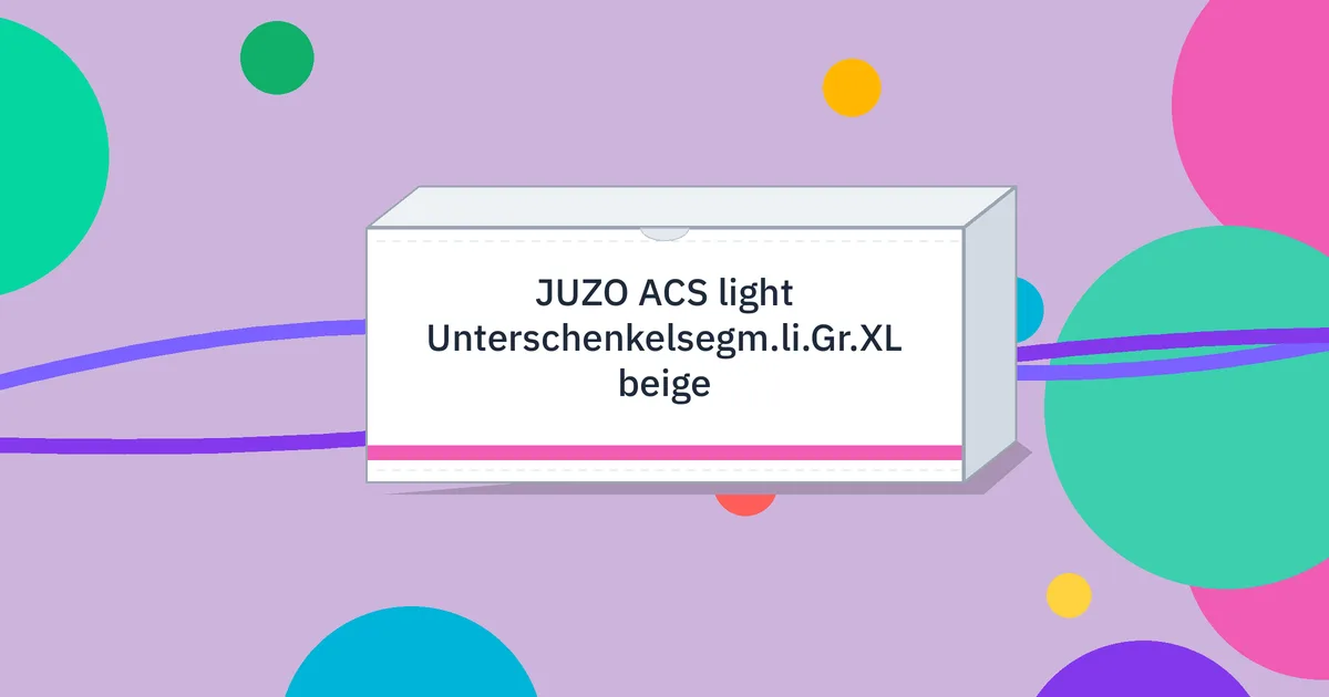 Symbolbild: Packung mit der Aufschrift JUZO ACS light Unterschenkelsegm.li.Gr.XL beige (PZN 13884911) – Verfügbarkeit und Bezug in Apotheken in Frankfurt am Main