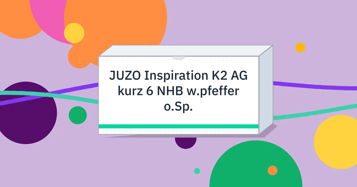 Symbolbild: Packung mit der Aufschrift JUZO Inspiration K2 AG kurz 6 NHB w.pfeffer o.Sp. (PZN 14950610) – Verfügbarkeit und Bezug in Apotheken in Frankfurt am Main