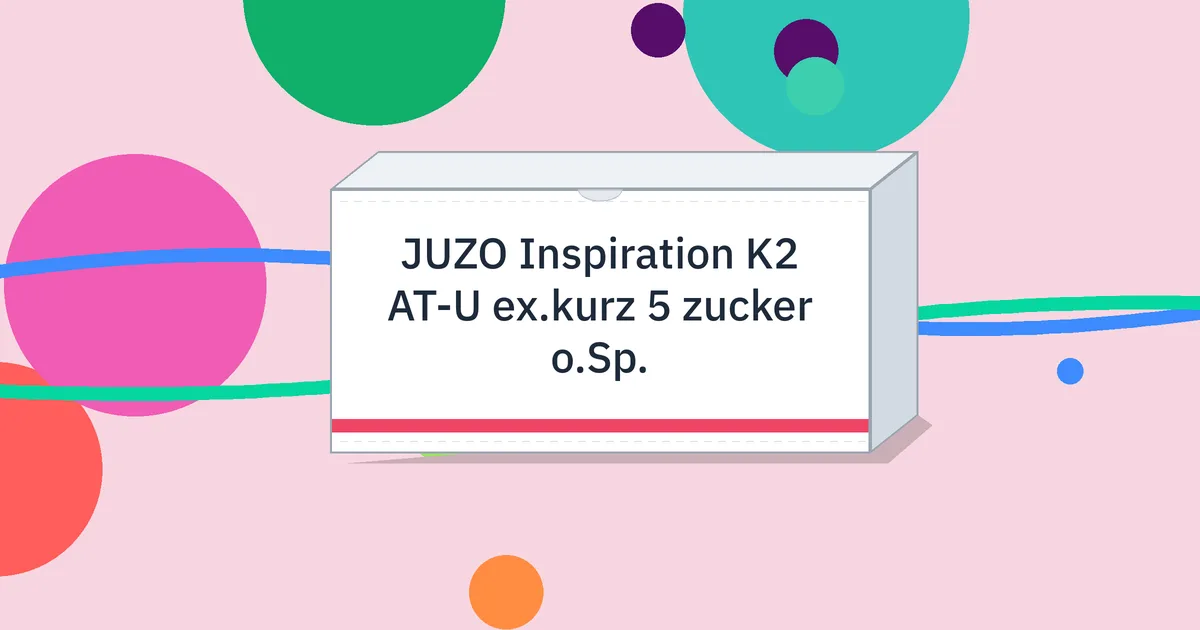 Symbolbild: Packung mit der Aufschrift JUZO Inspiration K2 AT-U ex.kurz 5 zucker o.Sp. (PZN 14930375) – Verfügbarkeit und Bezug in Apotheken in Frankfurt am Main