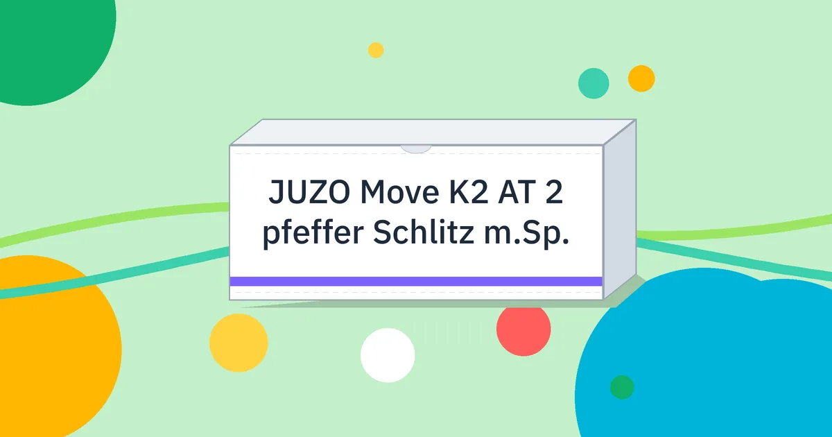 Symbolbild: Packung mit der Aufschrift JUZO Move K2 AT 2 pfeffer Schlitz m.Sp. (PZN 20668533) – Verfügbarkeit und Bezug in Apotheken in Frankfurt am Main