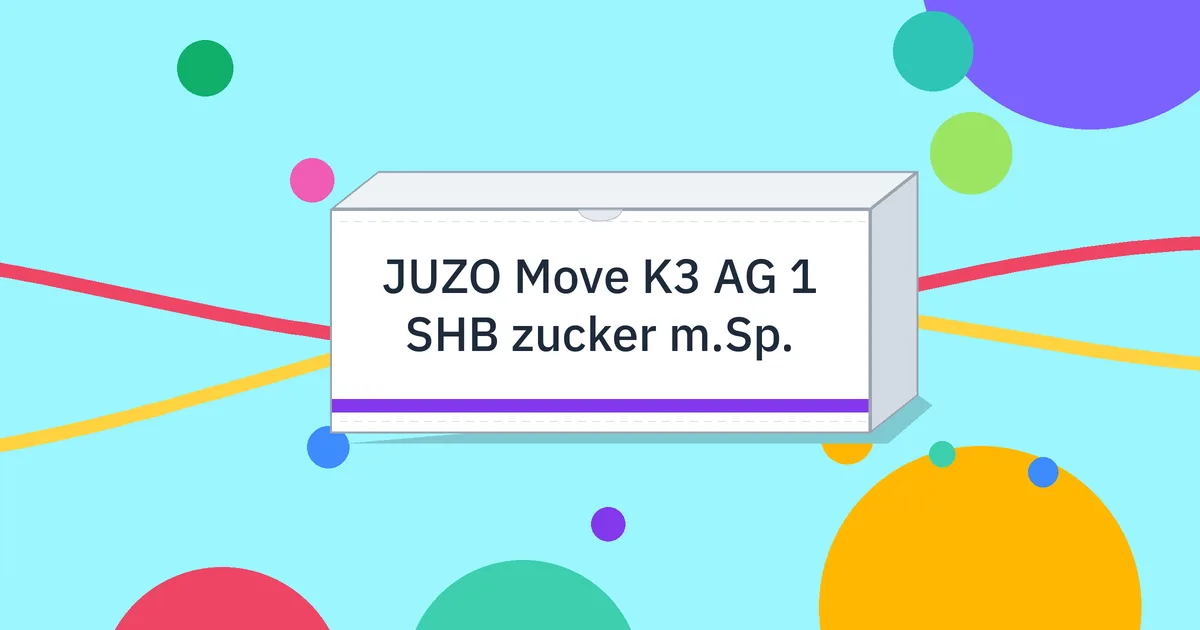 Symbolbild: Packung mit der Aufschrift JUZO Move K3 AG 1 SHB zucker m.Sp. (PZN 18575304) – Verfügbarkeit und Bezug in Apotheken in Frankfurt am Main
