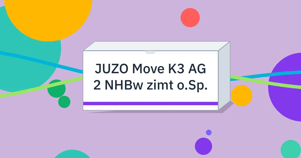 Symbolbild: Packung mit der Aufschrift JUZO Move K3 AG 2 NHBw zimt o.Sp. (PZN 18576491) – Verfügbarkeit und Bezug in Apotheken in Frankfurt am Main