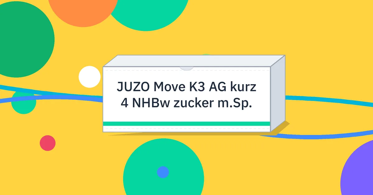 Symbolbild: Packung mit der Aufschrift JUZO Move K3 AG kurz 4 NHBw zucker m.Sp. (PZN 18578395) – Verfügbarkeit und Bezug in Apotheken in Frankfurt am Main