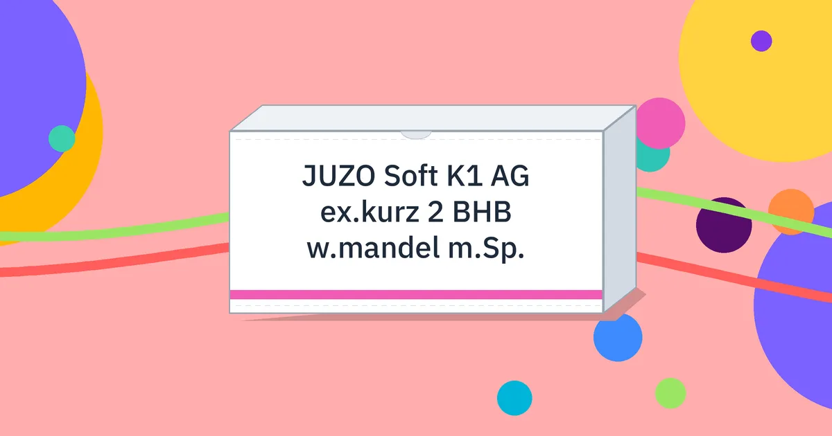 Symbolbild: Packung mit der Aufschrift JUZO Soft K1 AG ex.kurz 2 BHB w.mandel m.Sp. (PZN 14839605) – Verfügbarkeit und Bezug in Apotheken in Frankfurt am Main