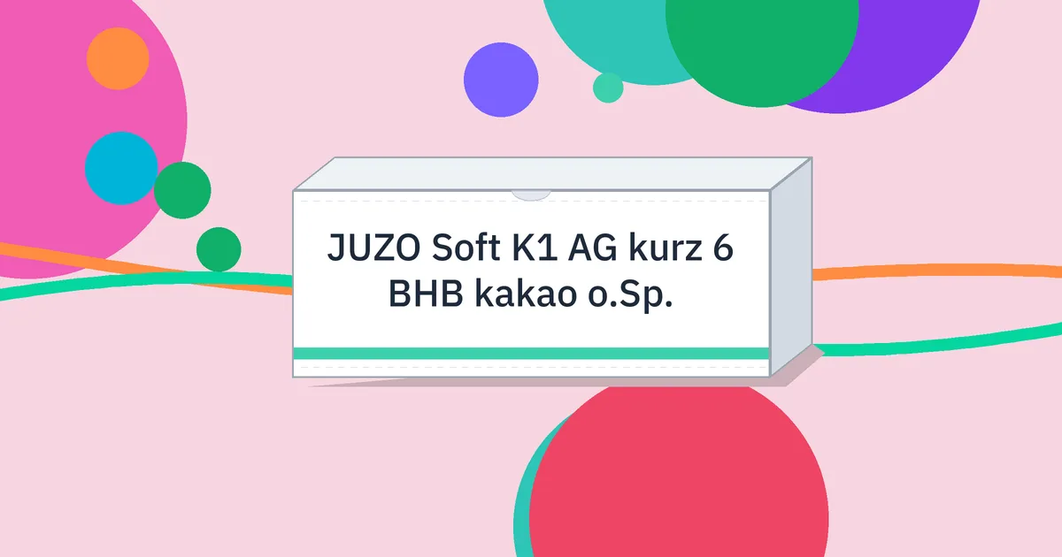 Symbolbild: Packung mit der Aufschrift JUZO Soft K1 AG kurz 6 BHB kakao o.Sp. (PZN 14823225) – Verfügbarkeit und Bezug in Apotheken in Frankfurt am Main