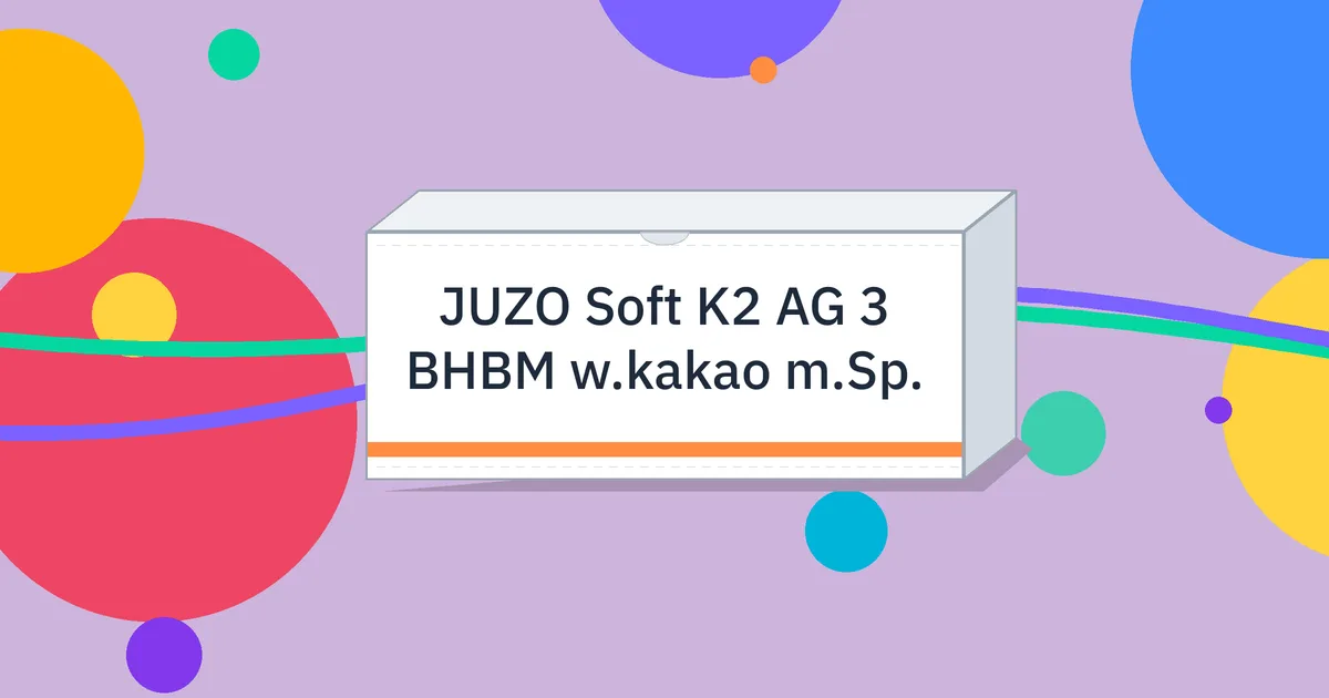 Symbolbild: Packung mit der Aufschrift JUZO Soft K2 AG 3 BHBM w.kakao m.Sp. (PZN 14867180) – Verfügbarkeit und Bezug in Apotheken in Frankfurt am Main