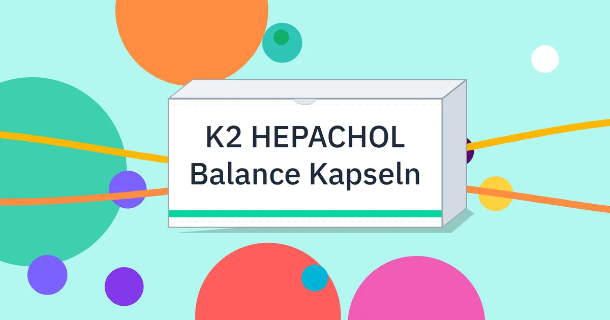 Symbolbild: Packung mit der Aufschrift K2 HEPACHOL Balance Kapseln (PZN 20383322) – Verfügbarkeit und Bezug in Apotheken in Frankfurt am Main