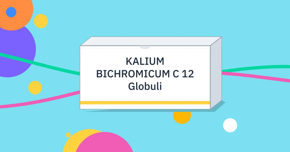 Symbolbild: Packung mit der Aufschrift KALIUM BICHROMICUM C 12 Globuli (PZN 19417642) – Verfügbarkeit und Bezug in Apotheken in Frankfurt am Main