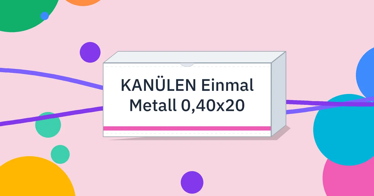 Symbolbild: Packung mit der Aufschrift KANÜLEN Einmal Metall 0,40x20 (PZN 01729571) – Verfügbarkeit und Bezug in Apotheken in Frankfurt am Main