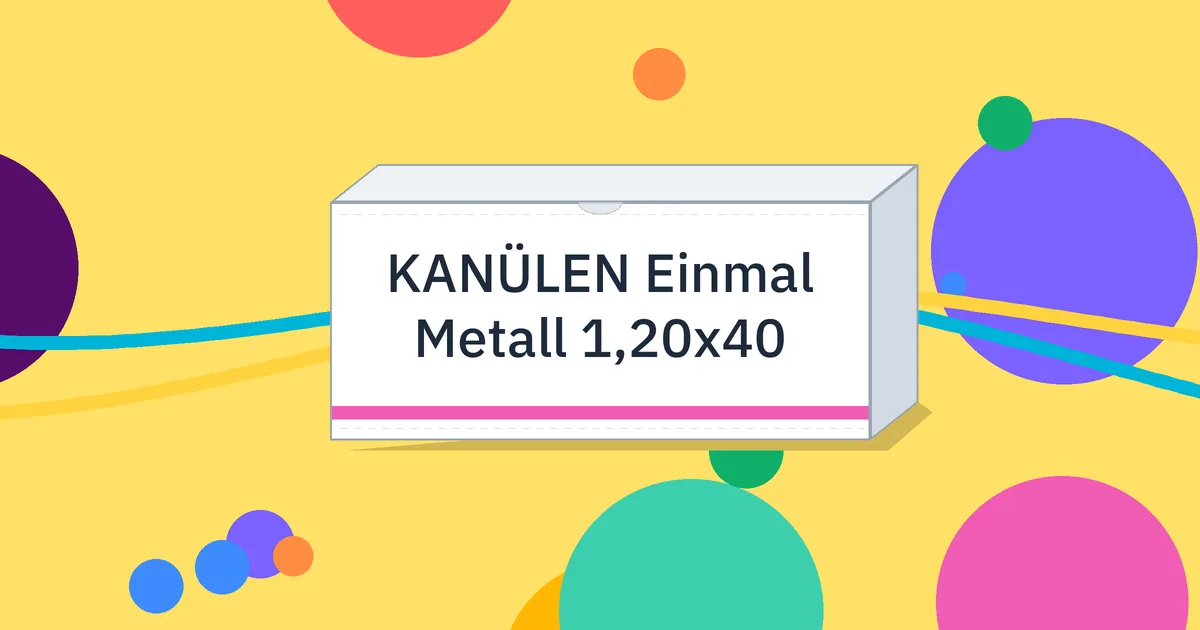 Symbolbild: Packung mit der Aufschrift KANÜLEN Einmal Metall 1,20x40 (PZN 01964763) – Verfügbarkeit und Bezug in Apotheken in Frankfurt am Main