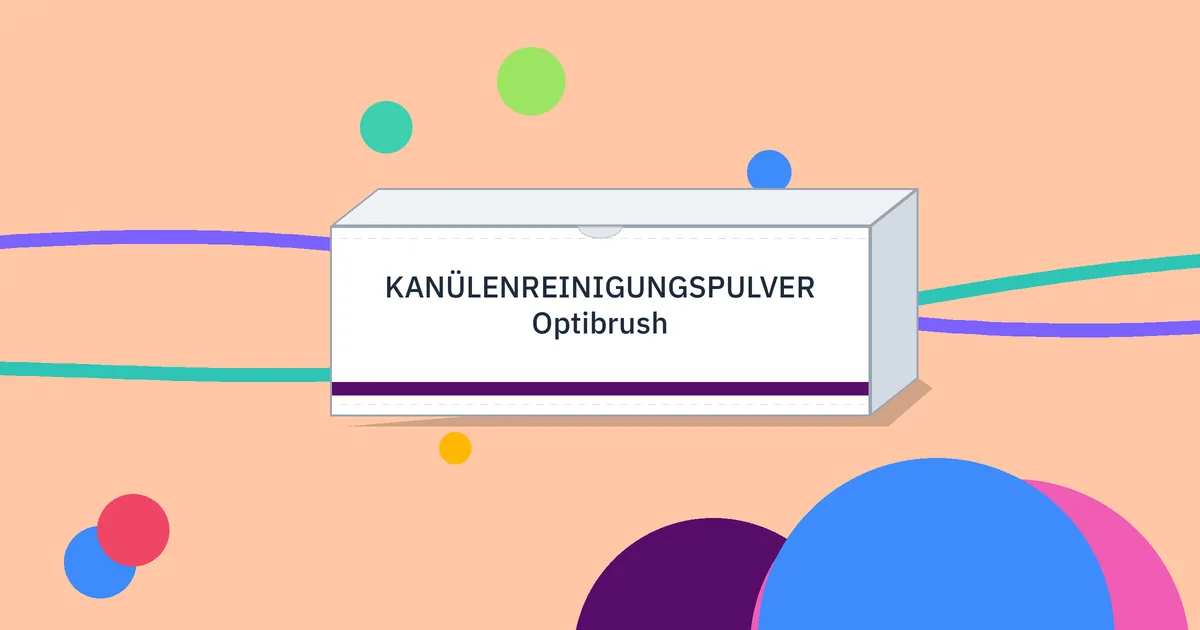 Symbolbild: Packung mit der Aufschrift KANÜLENREINIGUNGSPULVER Optibrush (PZN 20062138) – Verfügbarkeit und Bezug in Apotheken in Frankfurt am Main