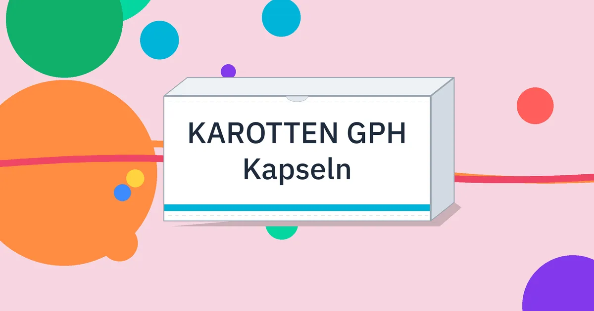 Symbolbild: Packung mit der Aufschrift KAROTTEN GPH Kapseln (PZN 09323650) – Verfügbarkeit und Bezug in Apotheken in Frankfurt am Main