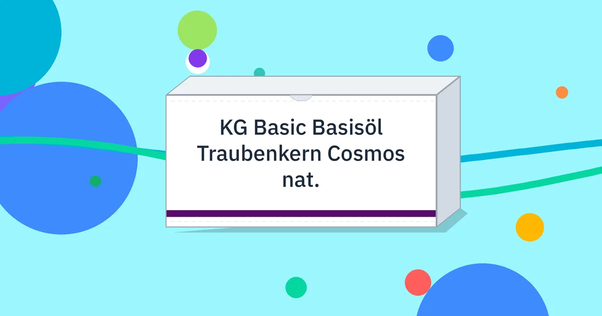 Symbolbild: Packung mit der Aufschrift KG Basic Basisöl Traubenkern Cosmos nat. (PZN 19894721) – Verfügbarkeit und Bezug in Apotheken in Frankfurt am Main
