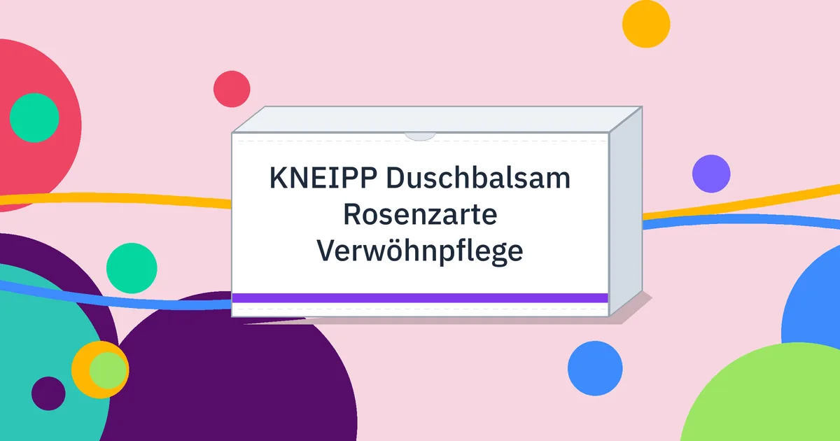 Symbolbild: Packung mit der Aufschrift KNEIPP Duschbalsam Rosenzarte Verwöhnpflege (PZN 19107338) – Verfügbarkeit und Bezug in Apotheken in Frankfurt am Main