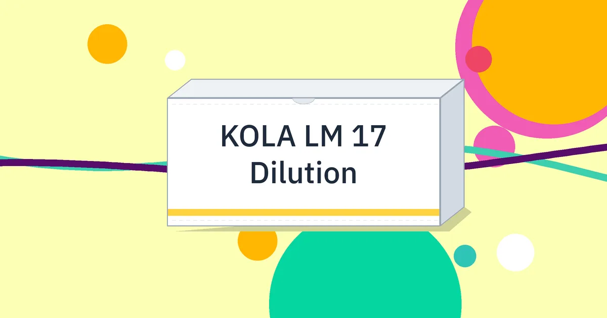 Symbolbild: Packung mit der Aufschrift KOLA LM 17 Dilution (PZN 13519494) – Verfügbarkeit und Bezug in Apotheken in Frankfurt am Main