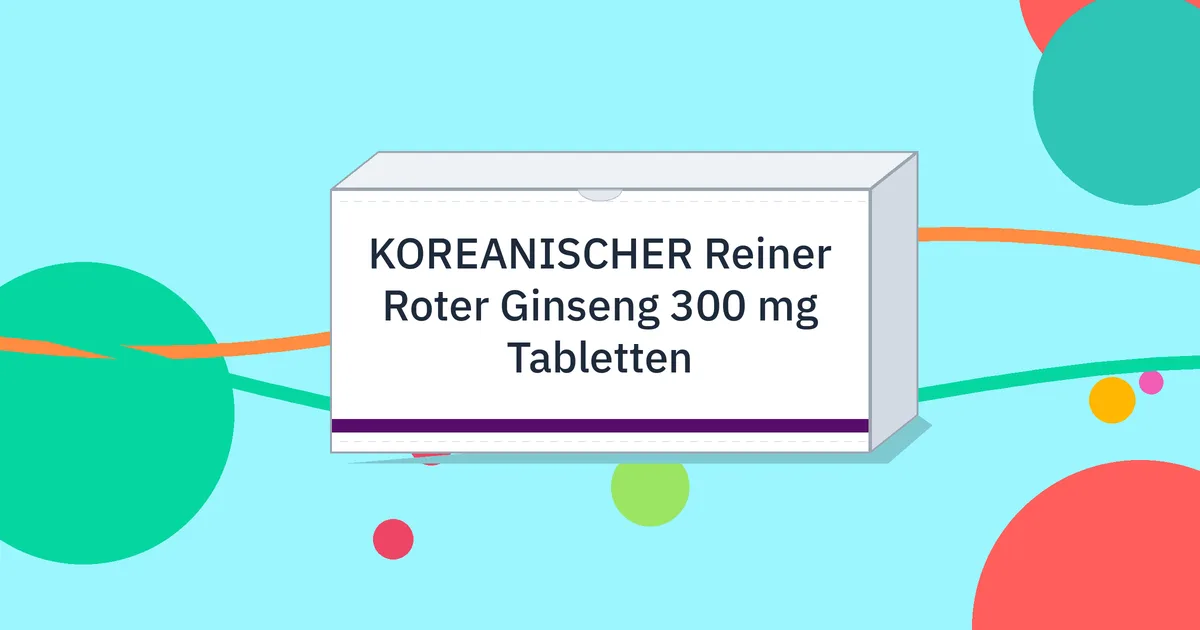 Symbolbild: Packung mit der Aufschrift KOREANISCHER Reiner Roter Ginseng 300 mg Tabletten (PZN 00434879) – Verfügbarkeit und Bezug in Apotheken in Frankfurt am Main