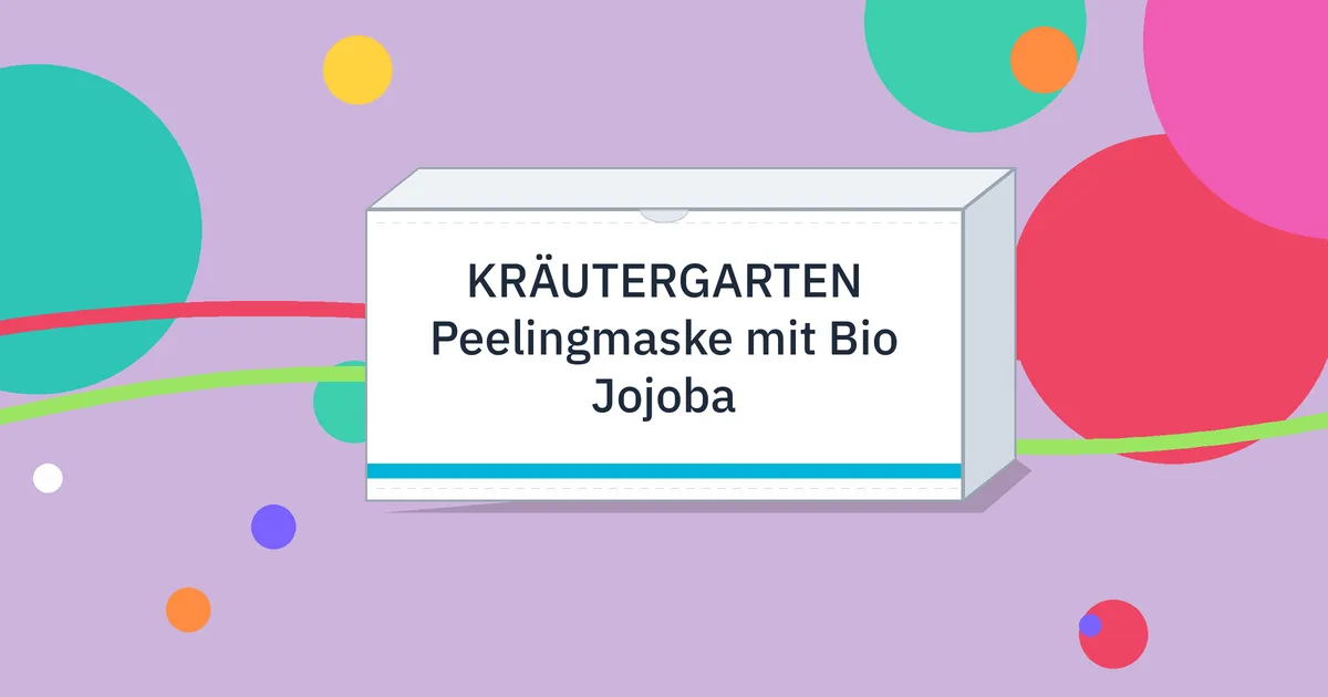 Symbolbild: Packung mit der Aufschrift KRÄUTERGARTEN Peelingmaske mit Bio Jojoba (PZN 14292259) – Verfügbarkeit und Bezug in Apotheken in Frankfurt am Main