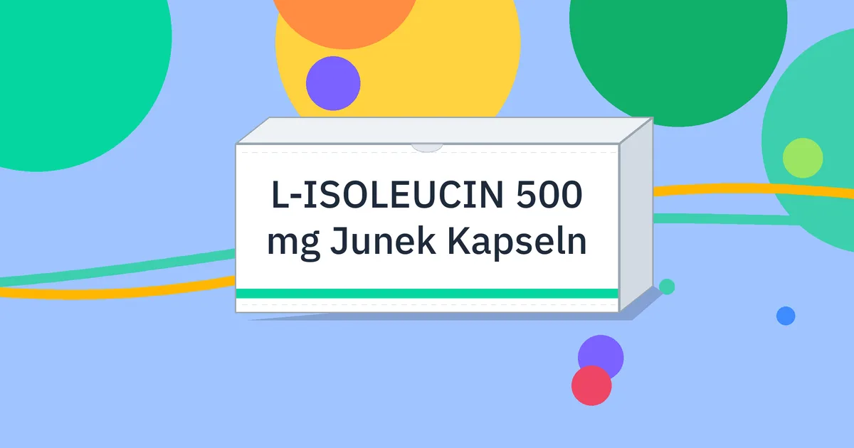 Symbolbild: Packung mit der Aufschrift L-ISOLEUCIN 500 mg Junek Kapseln (PZN 00133646) – Verfügbarkeit und Bezug in Apotheken in Frankfurt am Main