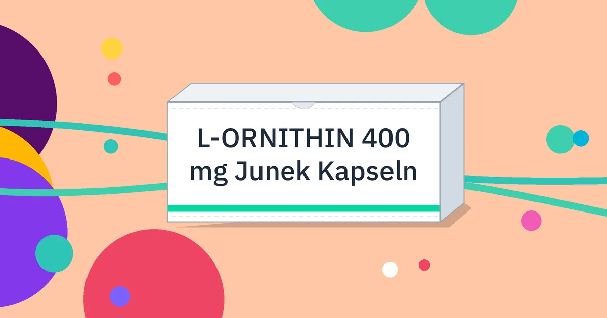 Symbolbild: Packung mit der Aufschrift L-ORNITHIN 400 mg Junek Kapseln (PZN 00134947) – Verfügbarkeit und Bezug in Apotheken in Frankfurt am Main