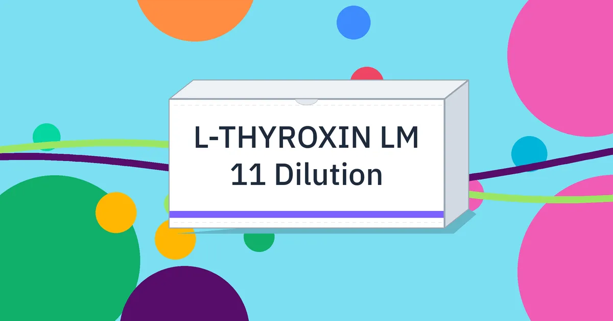 Symbolbild: Packung mit der Aufschrift L-THYROXIN LM 11 Dilution (PZN 12928463) – Verfügbarkeit und Bezug in Apotheken in Frankfurt am Main