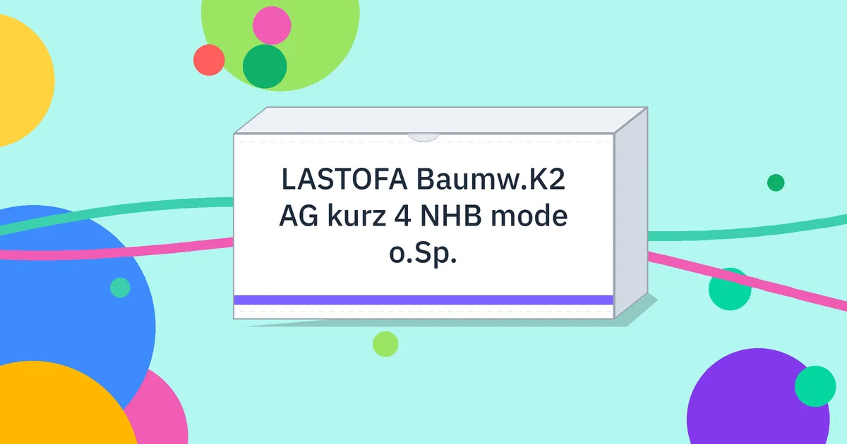 Symbolbild: Packung mit der Aufschrift LASTOFA Baumw.K2 AG kurz 4 NHB mode o.Sp. (PZN 01948385) – Verfügbarkeit und Bezug in Apotheken in Frankfurt am Main