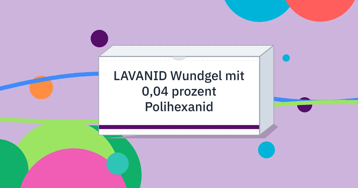 Symbolbild: Packung mit der Aufschrift LAVANID Wundgel mit 0,04 prozent Polihexanid (PZN 17817136) – Verfügbarkeit und Bezug in Apotheken in Frankfurt am Main