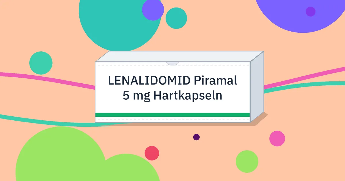 Symbolbild: Packung mit der Aufschrift LENALIDOMID Piramal 5 mg Hartkapseln (PZN 17621350) – Verfügbarkeit und Bezug in Apotheken in Frankfurt am Main