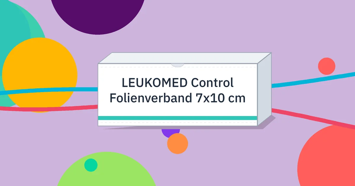 Symbolbild: Packung mit der Aufschrift LEUKOMED Control Folienverband 7x10 cm (PZN 11034255) – Verfügbarkeit und Bezug in Apotheken in Frankfurt am Main
