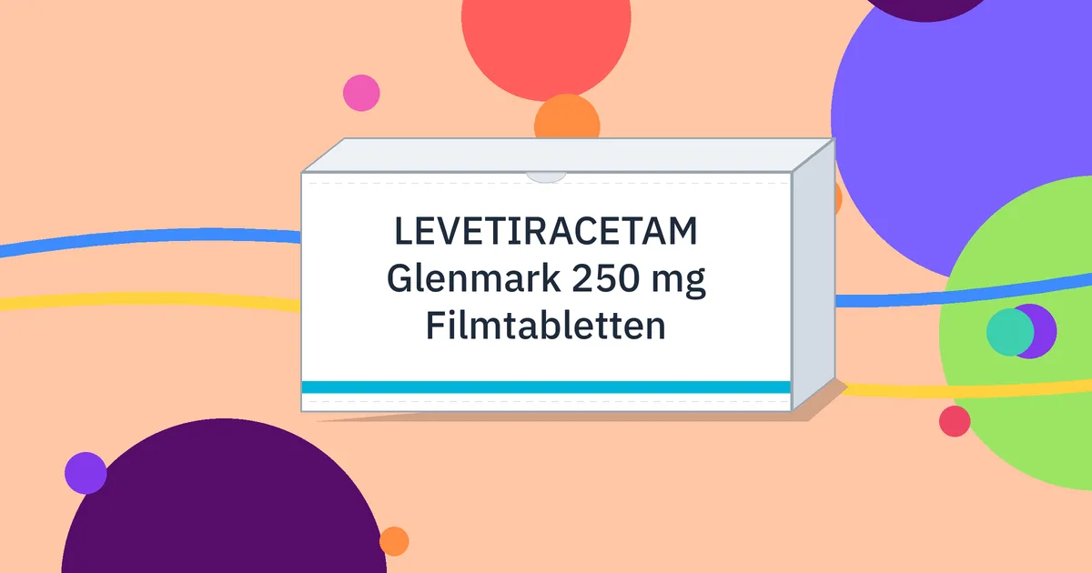 Symbolbild: Packung mit der Aufschrift LEVETIRACETAM Glenmark 250 mg Filmtabletten (PZN 11323628) – Verfügbarkeit und Bezug in Apotheken in Frankfurt am Main