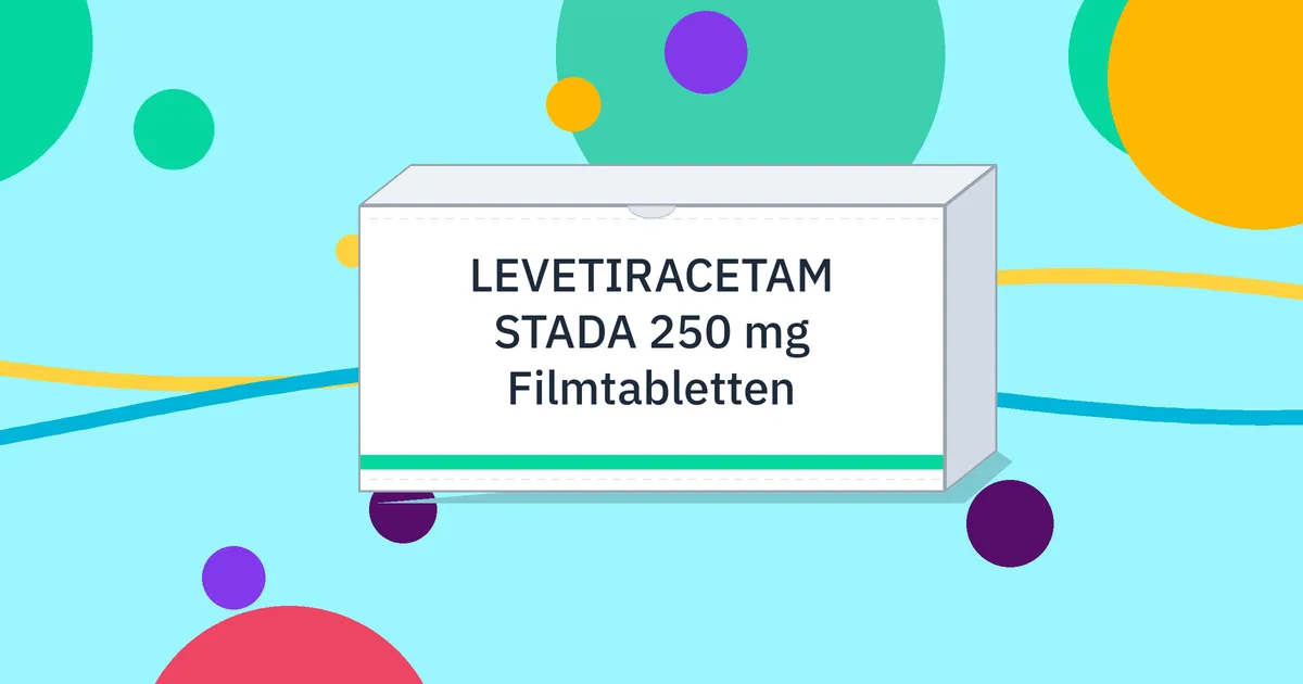 Symbolbild: Packung mit der Aufschrift LEVETIRACETAM STADA 250 mg Filmtabletten (PZN 09277826) – Verfügbarkeit und Bezug in Apotheken in Frankfurt am Main