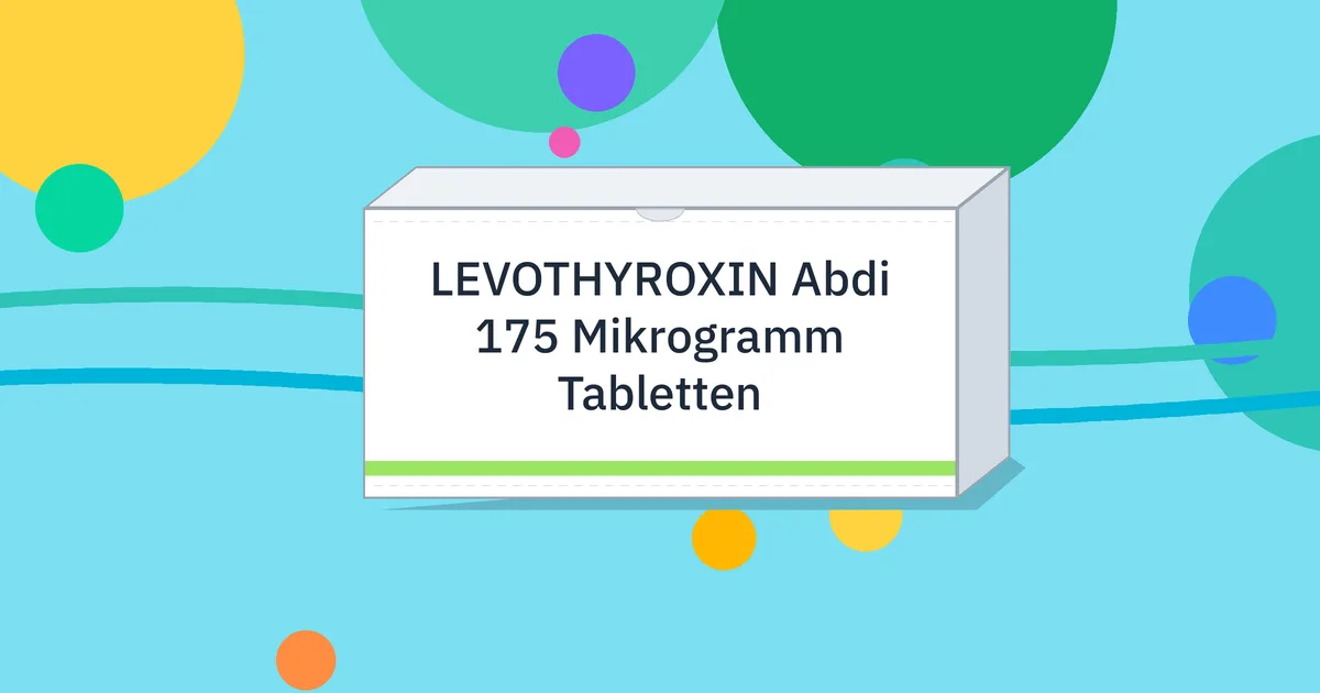 Symbolbild: Packung mit der Aufschrift LEVOTHYROXIN Abdi 175 Mikrogramm Tabletten (PZN 17888604) – Verfügbarkeit und Bezug in Apotheken in Frankfurt am Main