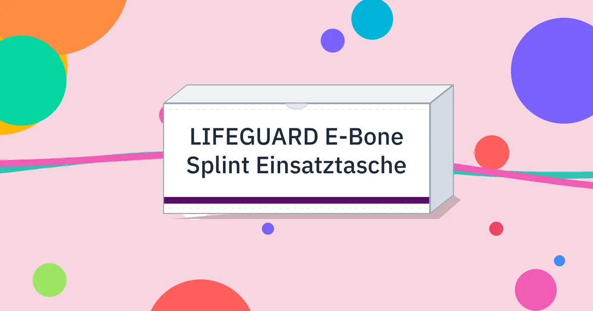 Symbolbild: Packung mit der Aufschrift LIFEGUARD E-Bone Splint Einsatztasche (PZN 02819164) – Verfügbarkeit und Bezug in Apotheken in Frankfurt am Main