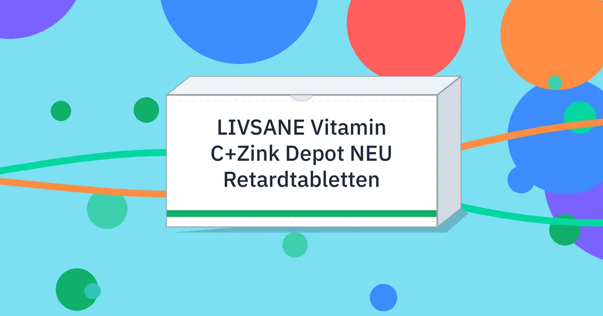 Symbolbild: Packung mit der Aufschrift LIVSANE Vitamin C+Zink Depot NEU Retardtabletten (PZN 16325939) – Verfügbarkeit und Bezug in Apotheken in Frankfurt am Main