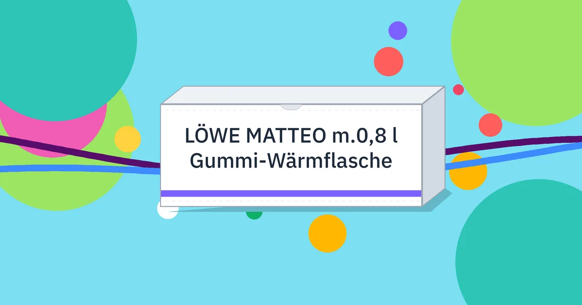 Symbolbild: Packung mit der Aufschrift LÖWE MATTEO m.0,8 l Gummi-Wärmflasche (PZN 18128947) – Verfügbarkeit und Bezug in Apotheken in Frankfurt am Main