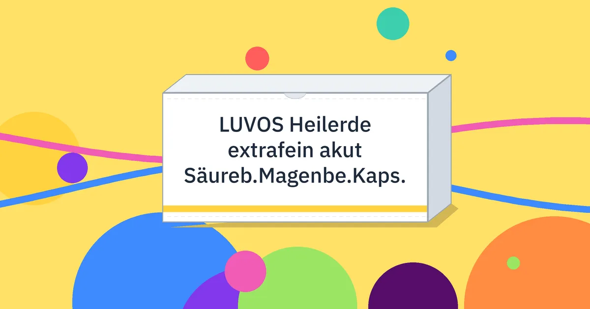 Symbolbild: Packung mit der Aufschrift LUVOS Heilerde extrafein akut Säureb.Magenbe.Kaps. (PZN 18360650) – Verfügbarkeit und Bezug in Apotheken in Frankfurt am Main