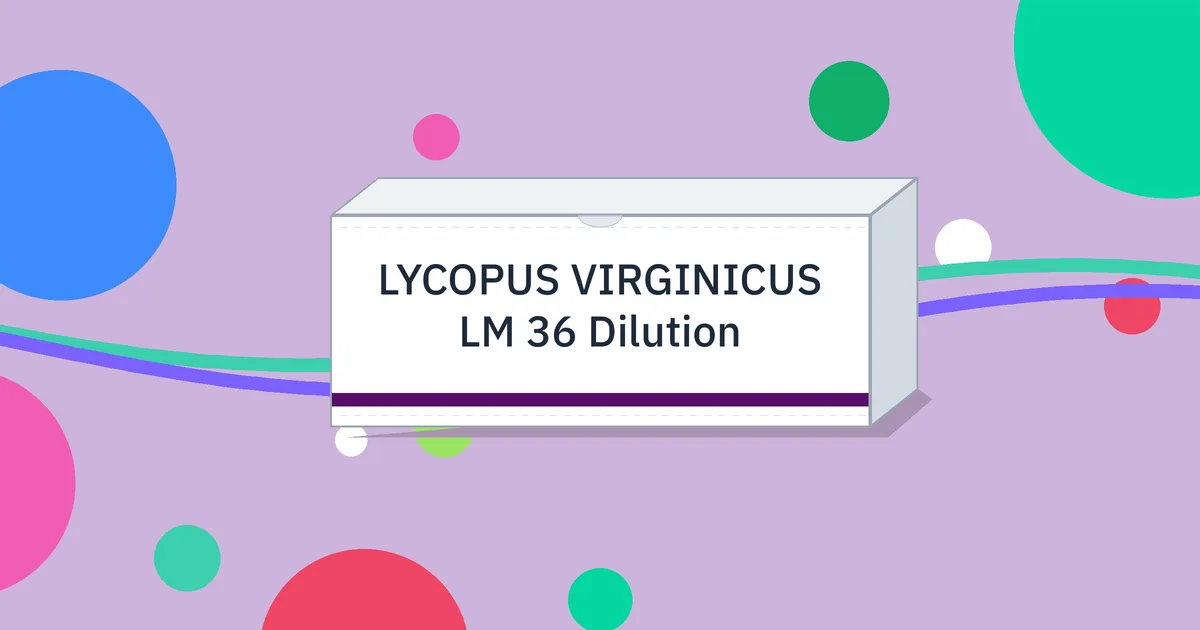 Symbolbild: Packung mit der Aufschrift LYCOPUS VIRGINICUS LM 36 Dilution (PZN 13538735) – Verfügbarkeit und Bezug in Apotheken in Frankfurt am Main