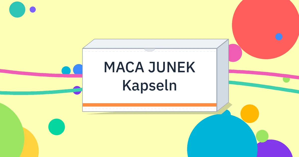 Symbolbild: Packung mit der Aufschrift MACA JUNEK Kapseln (PZN 10396720) – Verfügbarkeit und Bezug in Apotheken in Frankfurt am Main