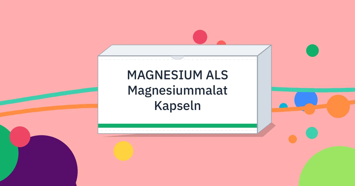 Symbolbild: Packung mit der Aufschrift MAGNESIUM ALS Magnesiummalat Kapseln (PZN 18656899) – Verfügbarkeit und Bezug in Apotheken in Frankfurt am Main