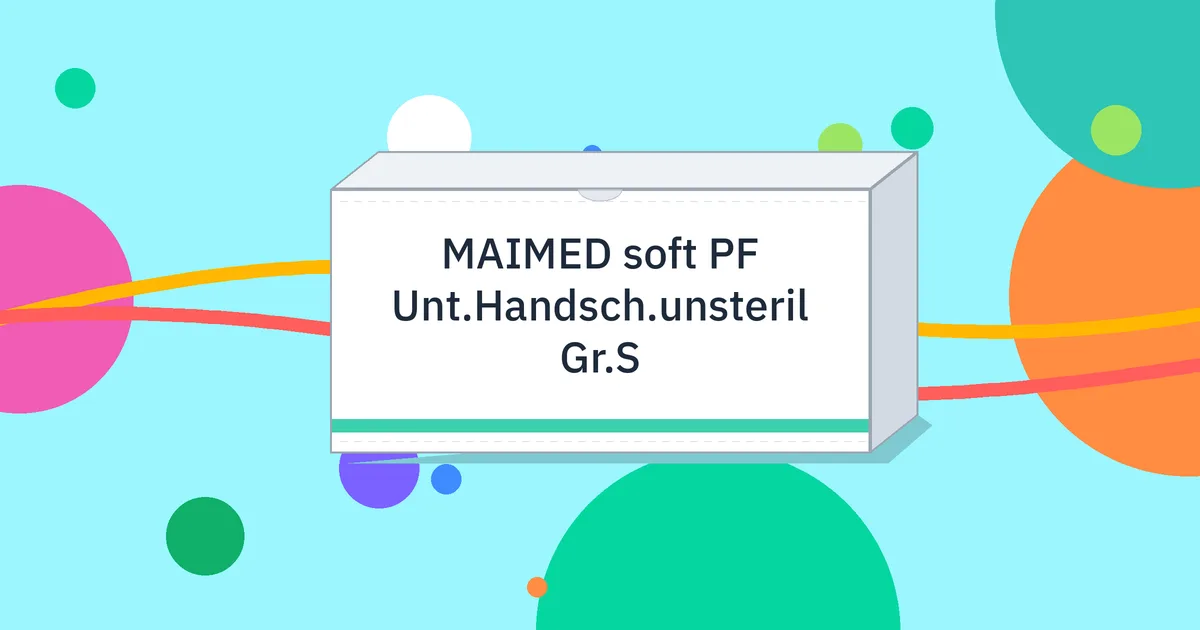 Symbolbild: Packung mit der Aufschrift MAIMED soft PF Unt.Handsch.unsteril Gr.S (PZN 02876630) – Verfügbarkeit und Bezug in Apotheken in Frankfurt am Main