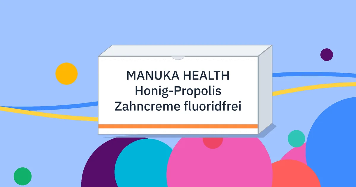 Symbolbild: Packung mit der Aufschrift MANUKA HEALTH Honig-Propolis Zahncreme fluoridfrei (PZN 18256585) – Verfügbarkeit und Bezug in Apotheken in Frankfurt am Main
